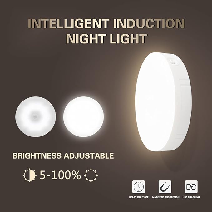 Motion Sensor Night Light,3 Pack Sensor Led Lights,USB Rechargeable ...
