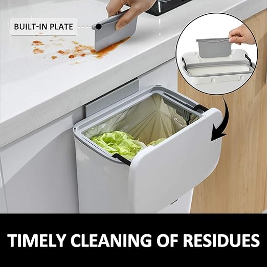 TONSYL2.3Gallon Durable Trash Can|Food Waste Bin Hanging for Kitchen ...