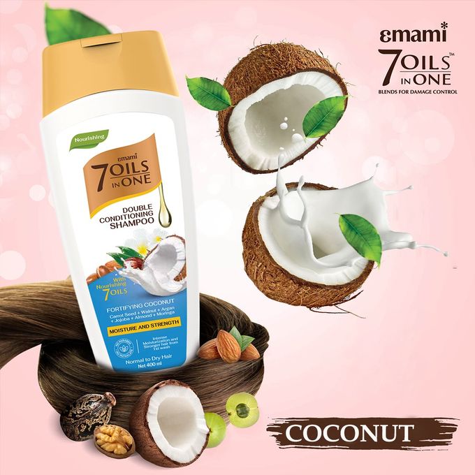 Emami 7 Oil In One Double Conditioning Shampoo - Fortifying Coconut - 400ml